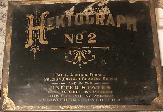 ISO: Hektograph - American Printing History Association