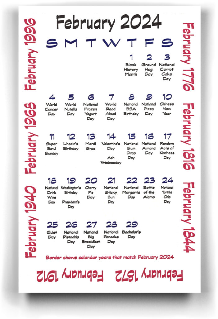 Chesapeake Chapter 2024 calendar - American Printing History Association
