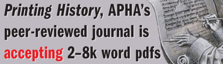 American Printing History Association - To encourage the study of ...